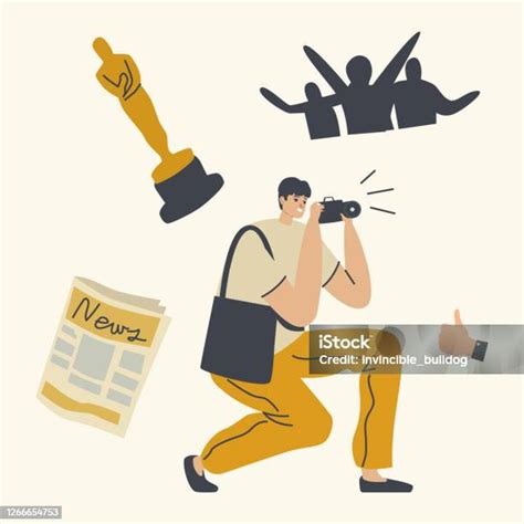 인기 명성과 스캔들 개념 영화상 또는 페스티벌에서 촬영한 사진작가 파파라치 캐릭터 출현 이벤트에 대한 스톡 벡터 아트 및 기타 이미지 출현 이벤트 Film