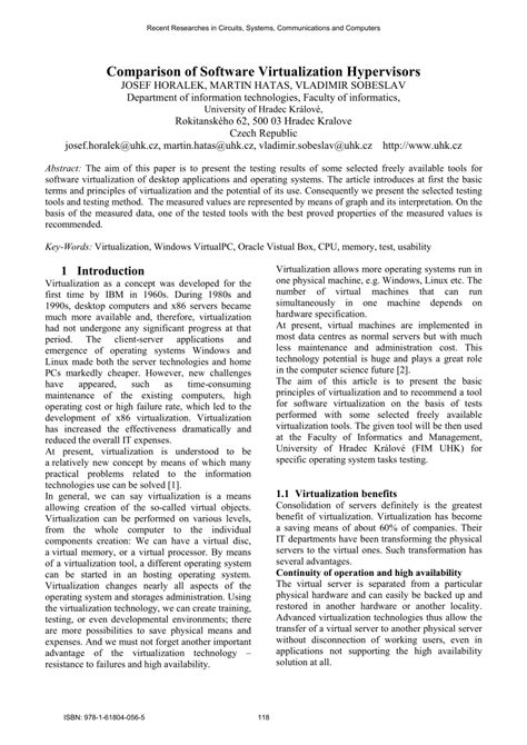 Pdf Comparison Of Software Virtualization Hypervisors