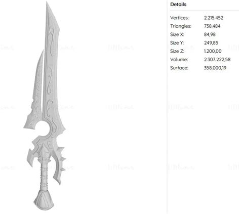Anduin Wrynn Wow Sword 3d Printing Model Stl