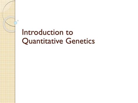PPT Introduction To Quantitative Genetics PowerPoint Presentation Free Download ID 6538772