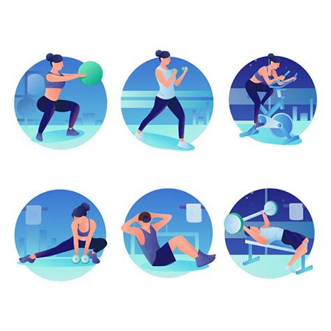 扁平健身插画元素