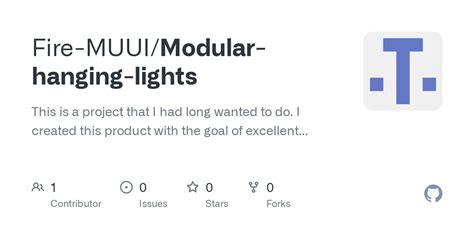 GitHub Fire MUUI Modular Hanging Lights This Is A Project That I Had Long Wanted To Do I