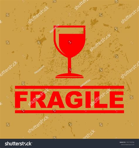 Vektor Stok Fragile Sticker Label Vector Tanpa Royalti 1767199766