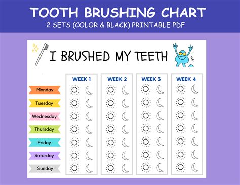 Free Printable Tooth Brushing Chart