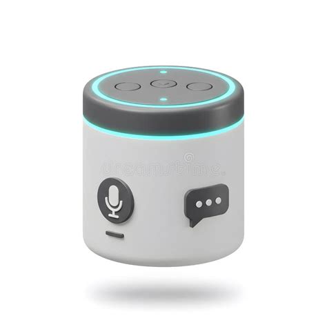 Modern Smart Speaker 3d Render Cylindrical Design Voice Assistant Technology Home Automation