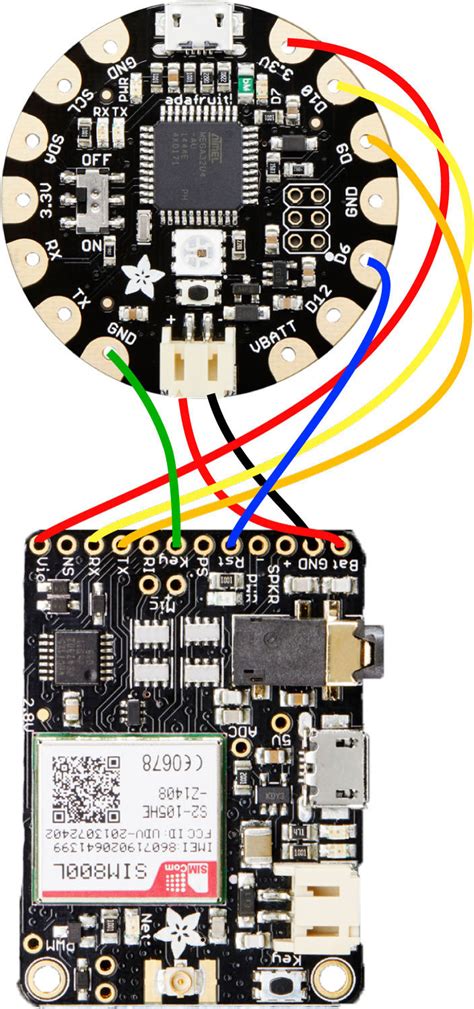 Circuit Assembly Flora Fona Adafruit Learning System