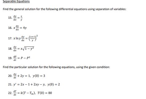 Solved Find The General Solution For The Following