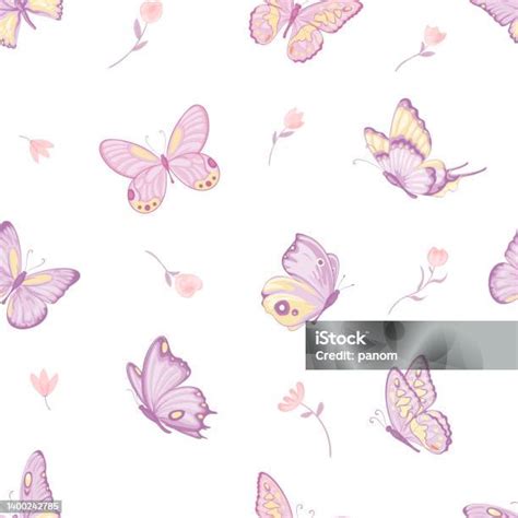 그림 아름다운 나비와 꽃 식물 잎 사랑 결혼식 발렌타인 데이 또는 배열 초대장 디자인 인사말 카드를위한 원활한 패턴 개념에 대한 스톡 벡터 아트 및 기타 이미지 Istock