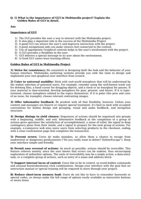Golden Rules Of Gui In Multimedia Odt Computing Technology