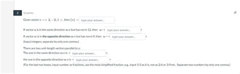 solved 10 points given vector v then ∥v∥ if