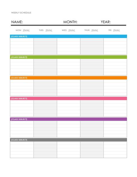 10 Free Weekly Schedule Templates For Excel Weekly Sc