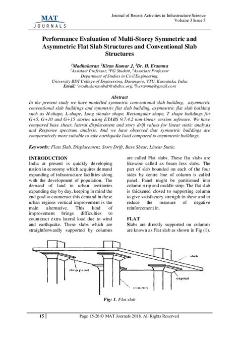 Pdf Performance Evaluation Of Multi Storey Symmetric And Asymmetric Flat Slab Structures And