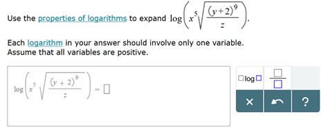 solved use the properties of logarithms to expand each