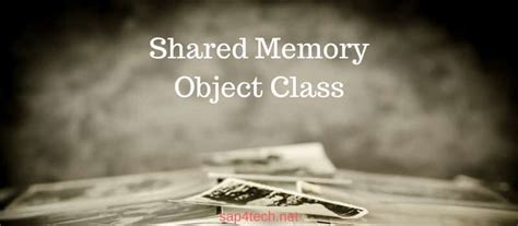 How To Create Shared Memory Object Class In Abap Sap4tech