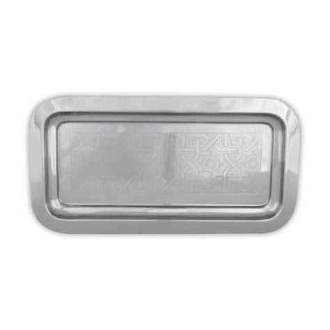 Buy Luxurious Ornamental Brass Rectangular Tray Online Tarrab
