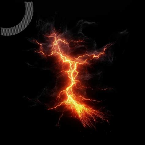 Golden Lightning Bolt Effect Premium Ai Generated Psd