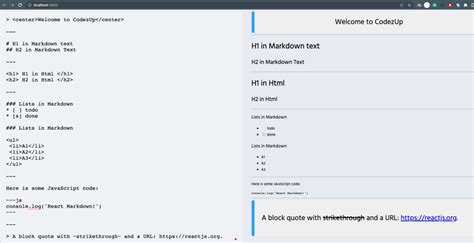 Create A Simple Markdown Editor In React Codez Up