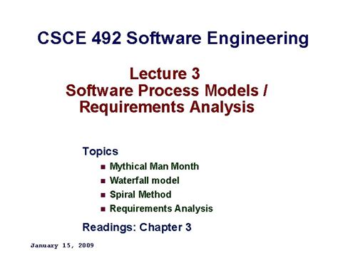 CSCE Software Engineering Lecture Software Process