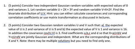 Solved Points Consider Two Independent Gaussian Random Chegg