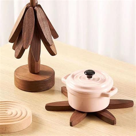 Wooden Tree Wood Tree Set Tree Stand Stacking Tree Wooden Trivets For