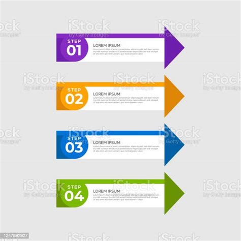화살표 는 4 개의 옵션 단계 부품 단계와 요소를 디자인합니다 워크플로 레이아웃 다이어그램 차트 보고서 웹 디자인 프리젠 테이션