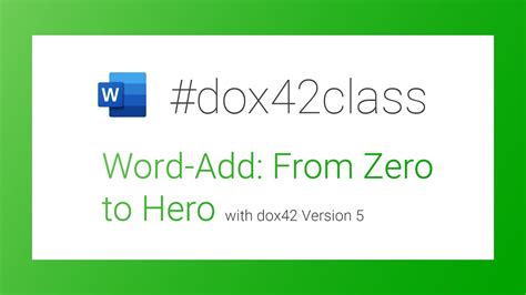dox42class of word add in from zero to hero with dox42 version 5 0