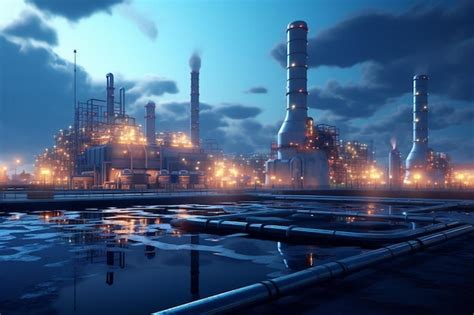 Premium Ai Image A Factory With A Factory In The Background