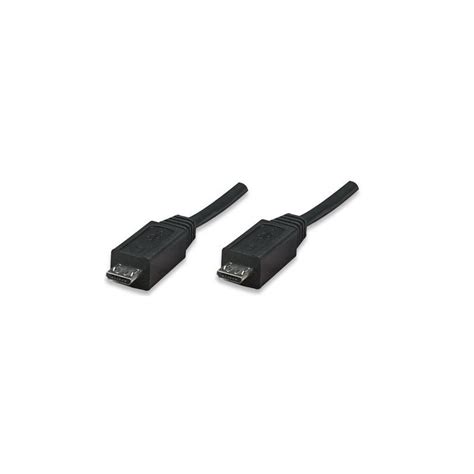 Manhattan Micro Usb B Male To Usb Micro B Male M Cable Black Geewiz