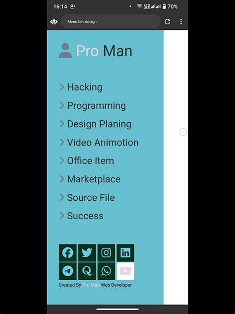 Menu Ber Design Left Side Coding Html And Css Coding Htmlcss