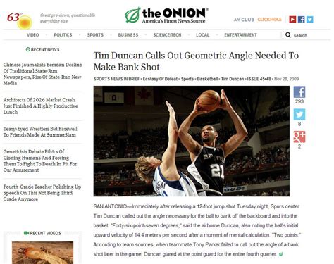 Hilarious Tim Duncan Headlines From The Onion