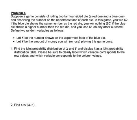 solved problem 4 suppose a game consists of rolling two fair