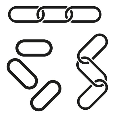 Premium Vector Linked Chain Pieces Isolated Chain Links Connection Concept Vector Illustration
