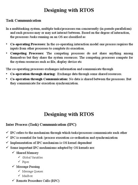 Designing With Rtos Task Communication Download Free Pdf Process