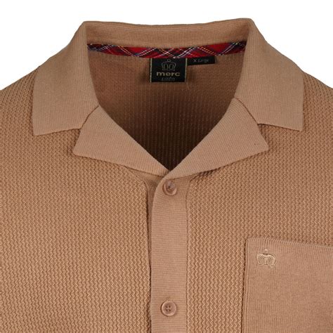 Merc London Fine Gauge Knit Revere Collar Cardigan Tan Adaptor Clothing