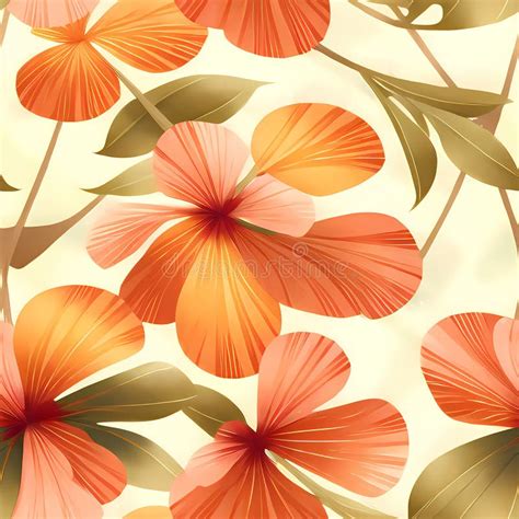 Floral Botanical Illustration Tropical Seamless Pattern Illustration Art Design Generative Ai