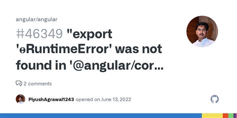 Export Runtimeerror Was Not Found In Angular Core In Angular Issue Angular
