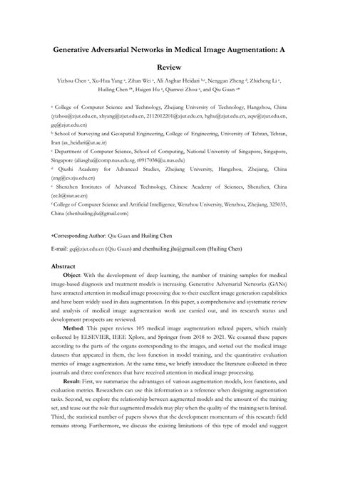 Pdf Generative Adversarial Networks In Medical Image Augmentation A Review