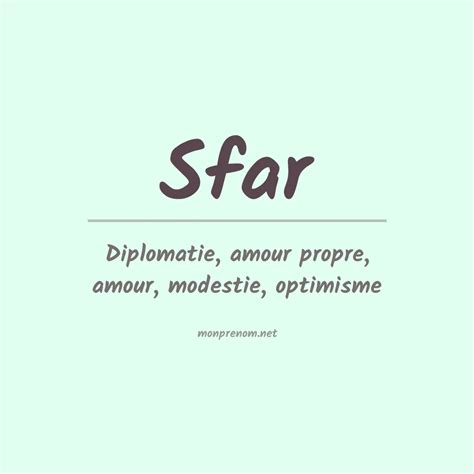 Signification Du Prénom Sfar