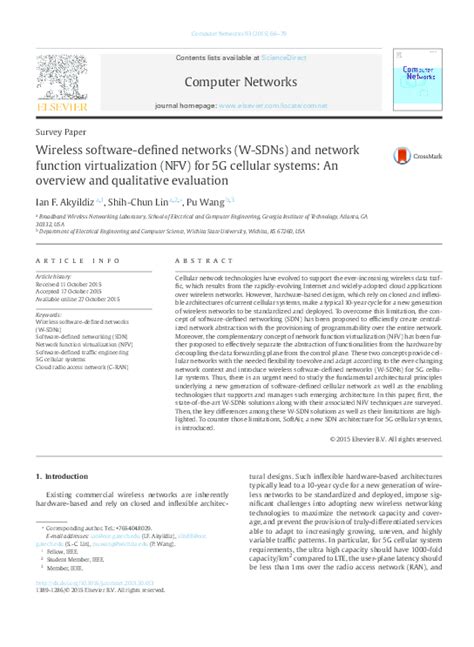 Pdf Wireless Software Defined Networks W Sdns And Network Function