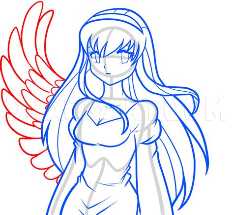 How To Draw An Anime Angel Angel Girl Drawing Step By Step By Dawn