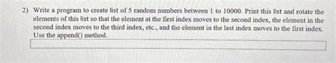 Write A Program To Create List Of 5 Random Numbers