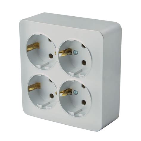 Розетка 4 местная 2p Pe Stekker София серебро Mst16 14s 03 49334 ⚡ — купить с доставкой по