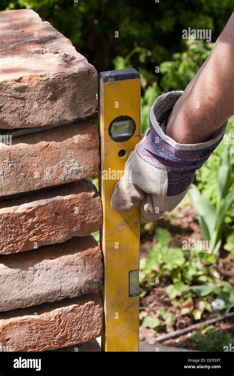Building A Brick Pillar Stock Photo Alamy