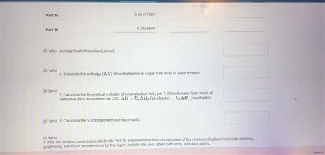 Please Enter Experimental Temperature Volume And Chegg