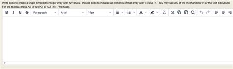 Solved Write Code To Create Single Dimension Integer Array