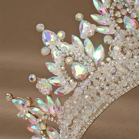 Tiara Crown For Girls Stunning Mid Size Full Round Crown White Clear