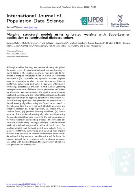Pdf Marginal Structural Models Using Calibrated Weights With Superlearner Application To