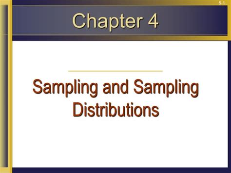 Chapter Four Sampling And Sampling Distribution Ppt Physics Science