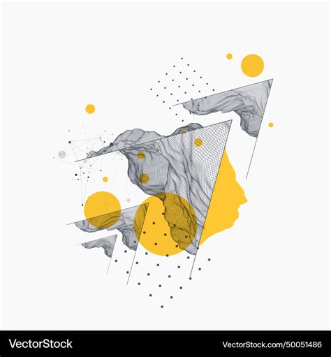 Abstract Art Wireframe Background Modern Science Vector Image