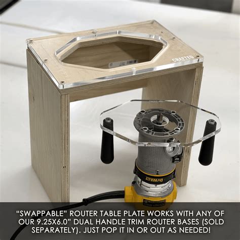 Swappable Palmtrim Router Table Plate For Dual Handle Router Base